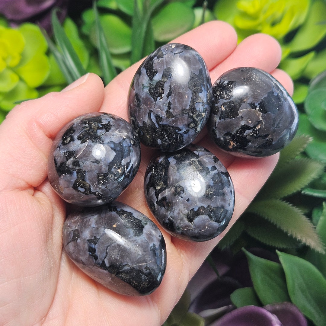 Mystic Merlinite / Indigo Gabbro / Indigo Gabbro Palm Stone / Merlinite ...