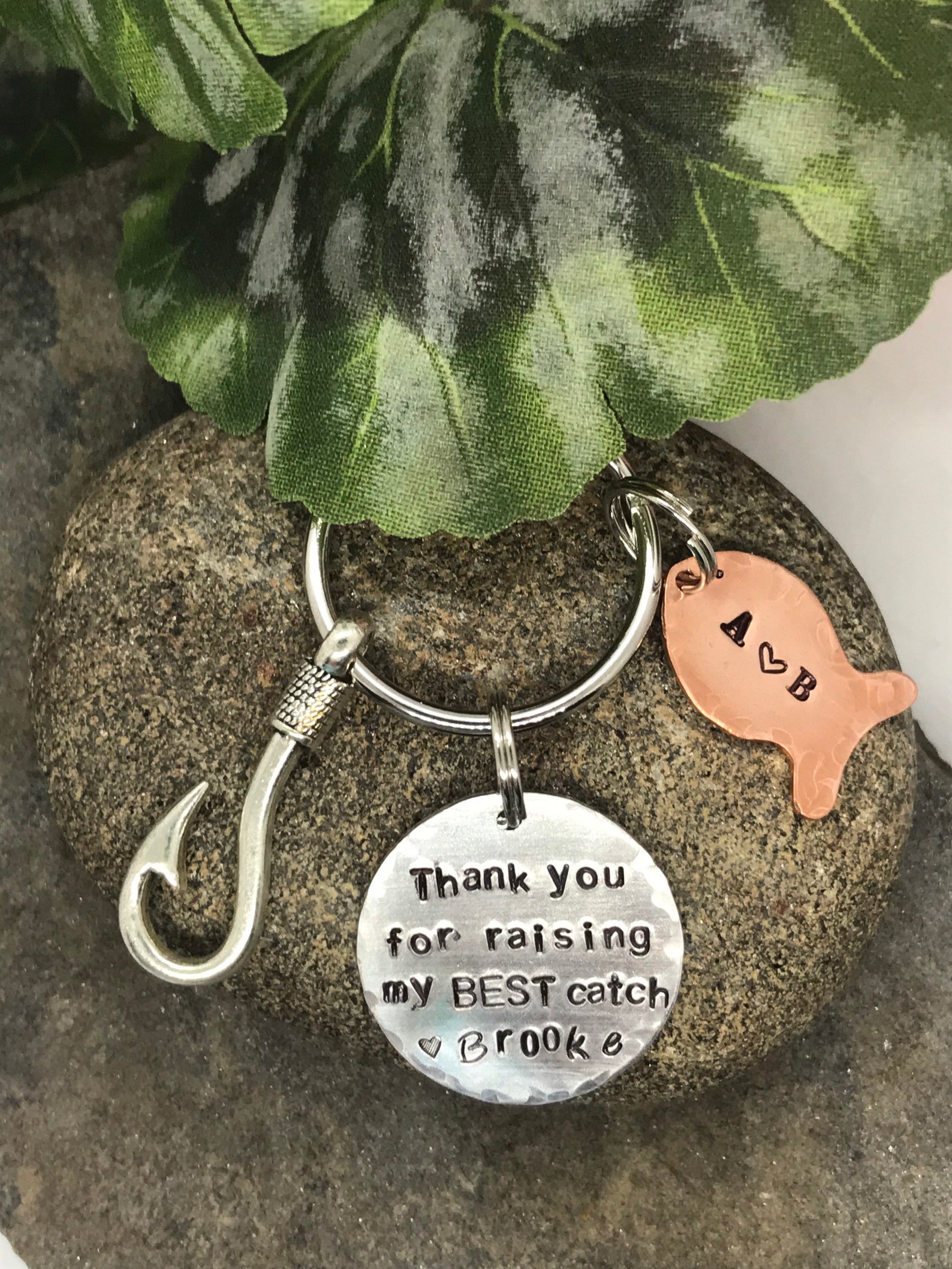 Thank You for Raising My Best Catch - Personalized Fishing Keychain ...