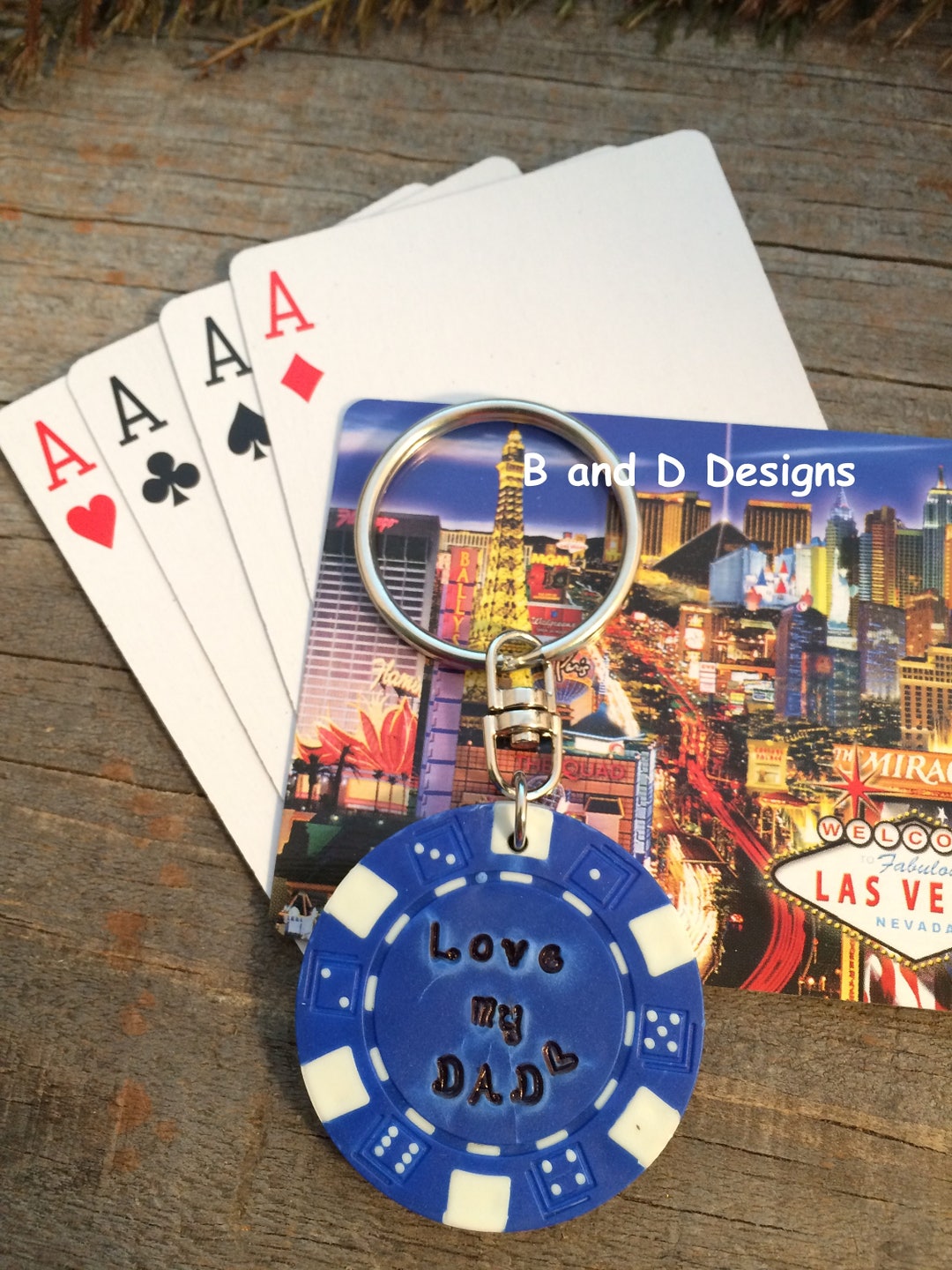 Father's Day Personalized Poker Chip Keyring Poker Dad - Etsy