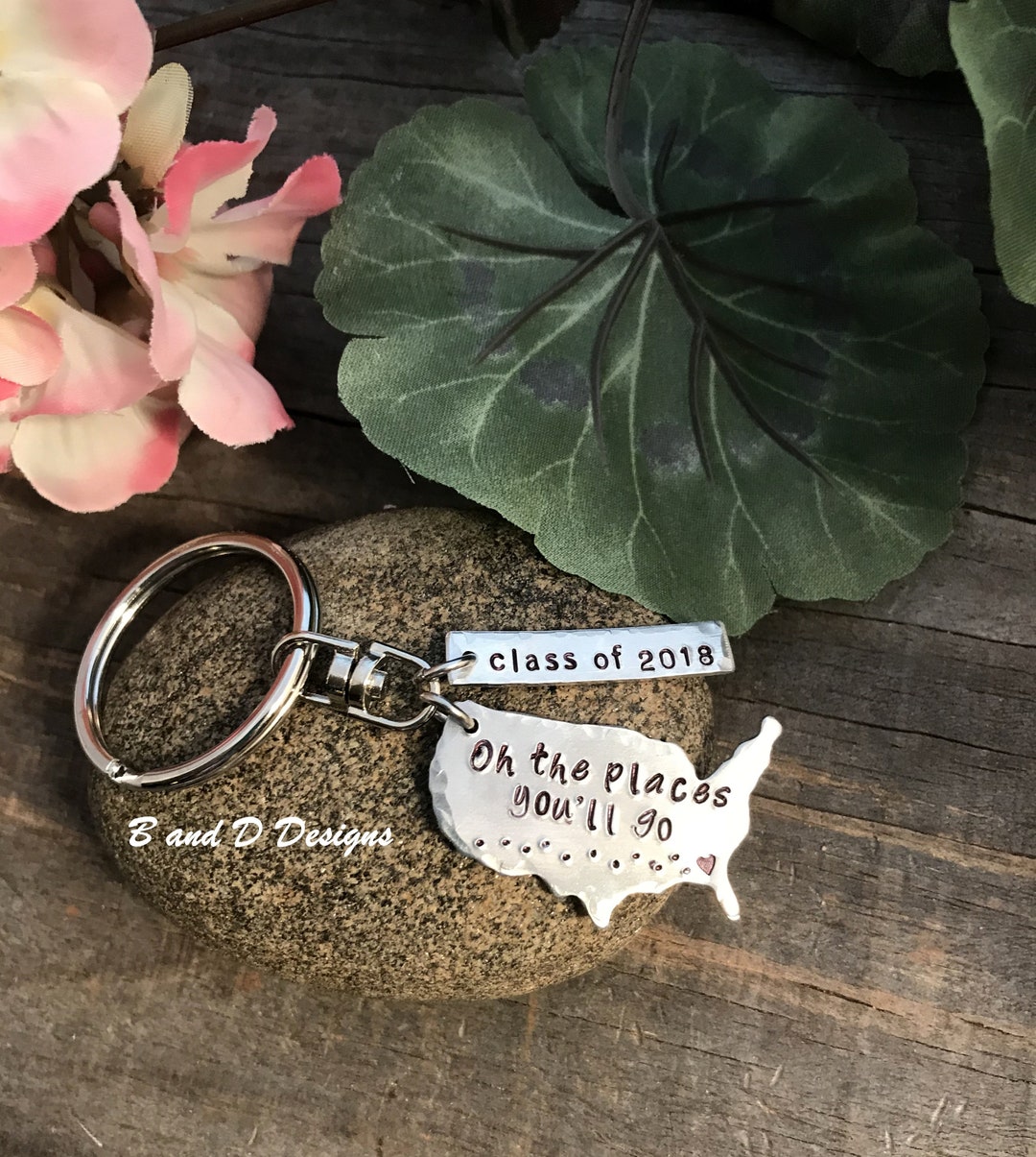 Oh the Places You'll Go - Personalized Graduation Keychain - Class of ...