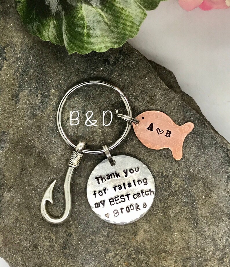 Thank You for Raising My Best Catch - Personalized Fishing Keychain ...