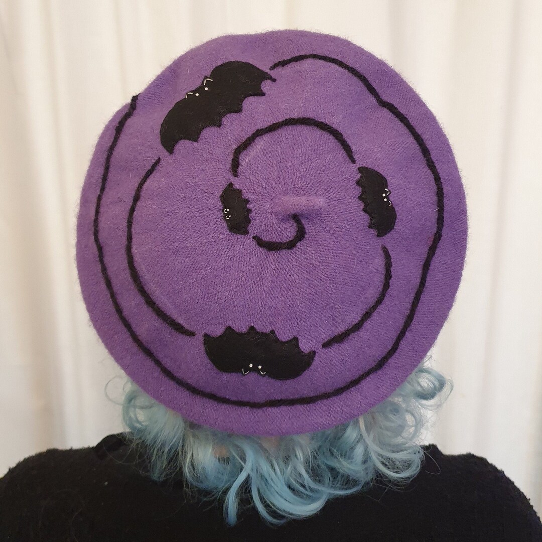 Bat Spiral Beret Spooky Collection - Etsy