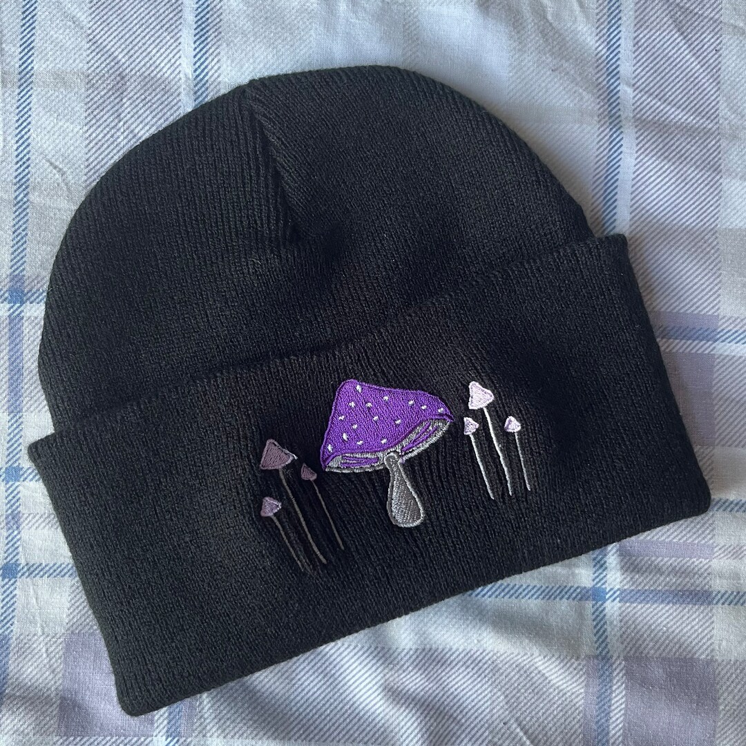 Dark Pastel Mushroom Beanie | Cottagecore Collection - Etsy