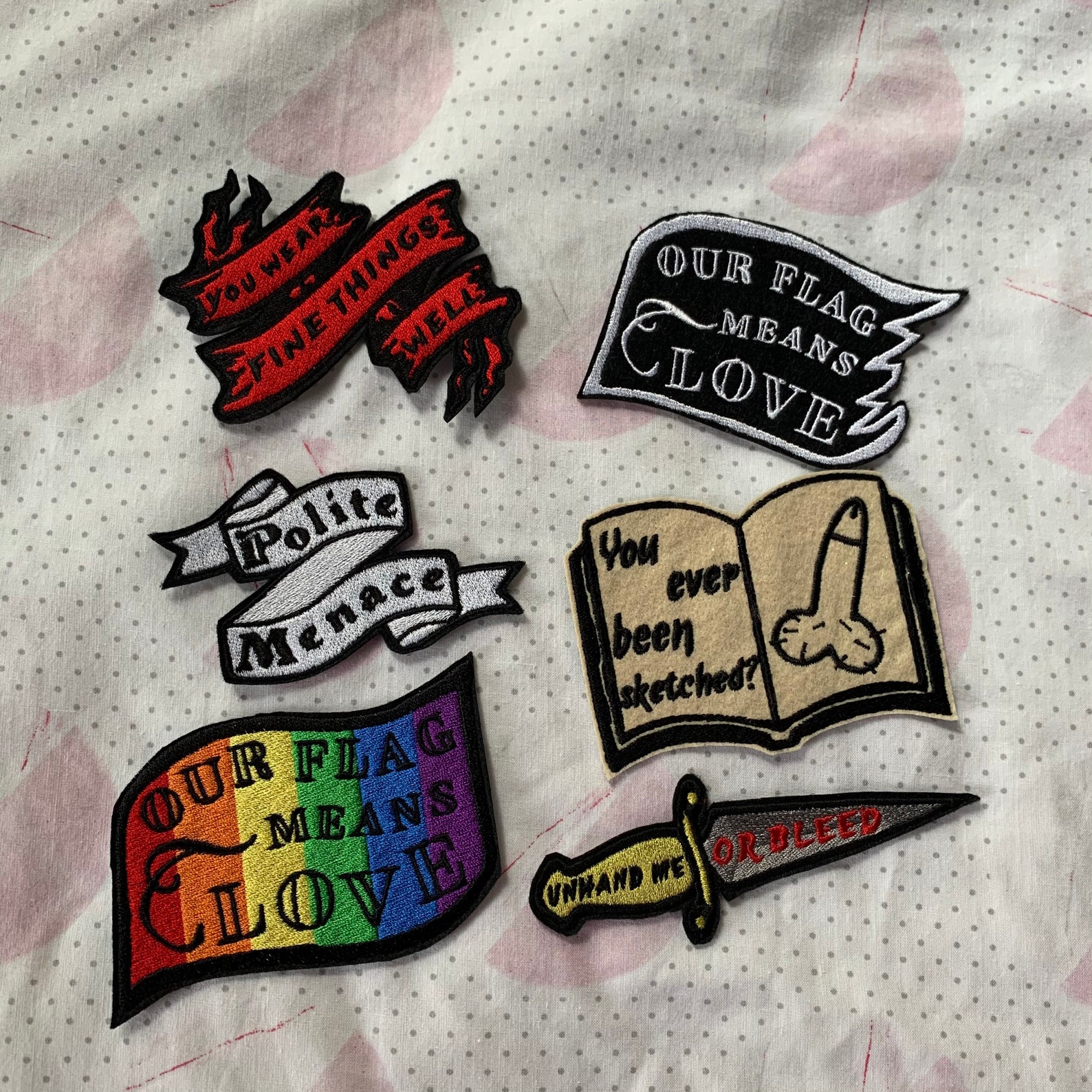 Polite Menace Iron on Patch | Our Flag Means Death - Etsy