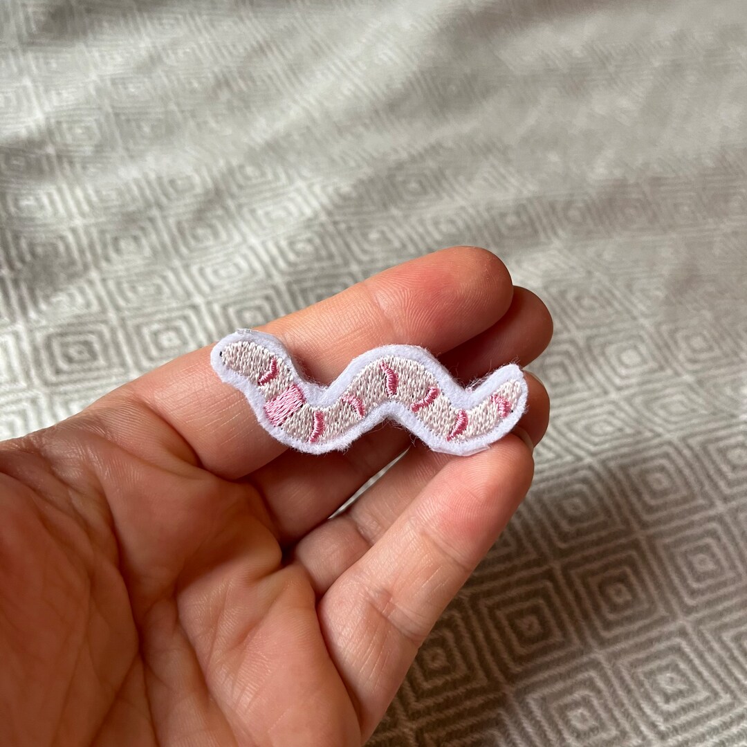 Worm Embroidered Pin | Cottagecore Collection - Etsy