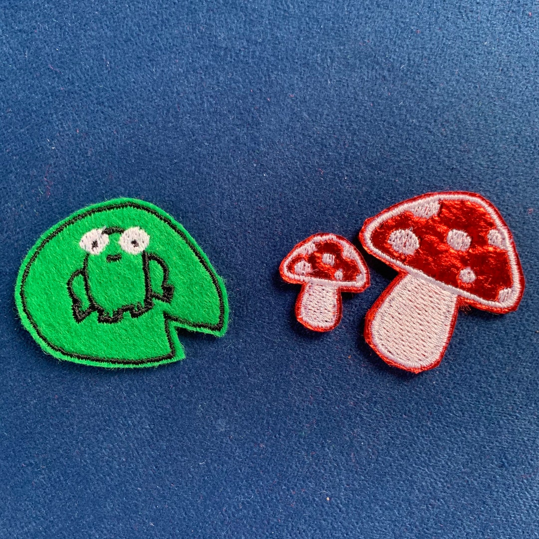 Frog and Mushrooms Patch Set Available as a Set or Singles - Etsy UK