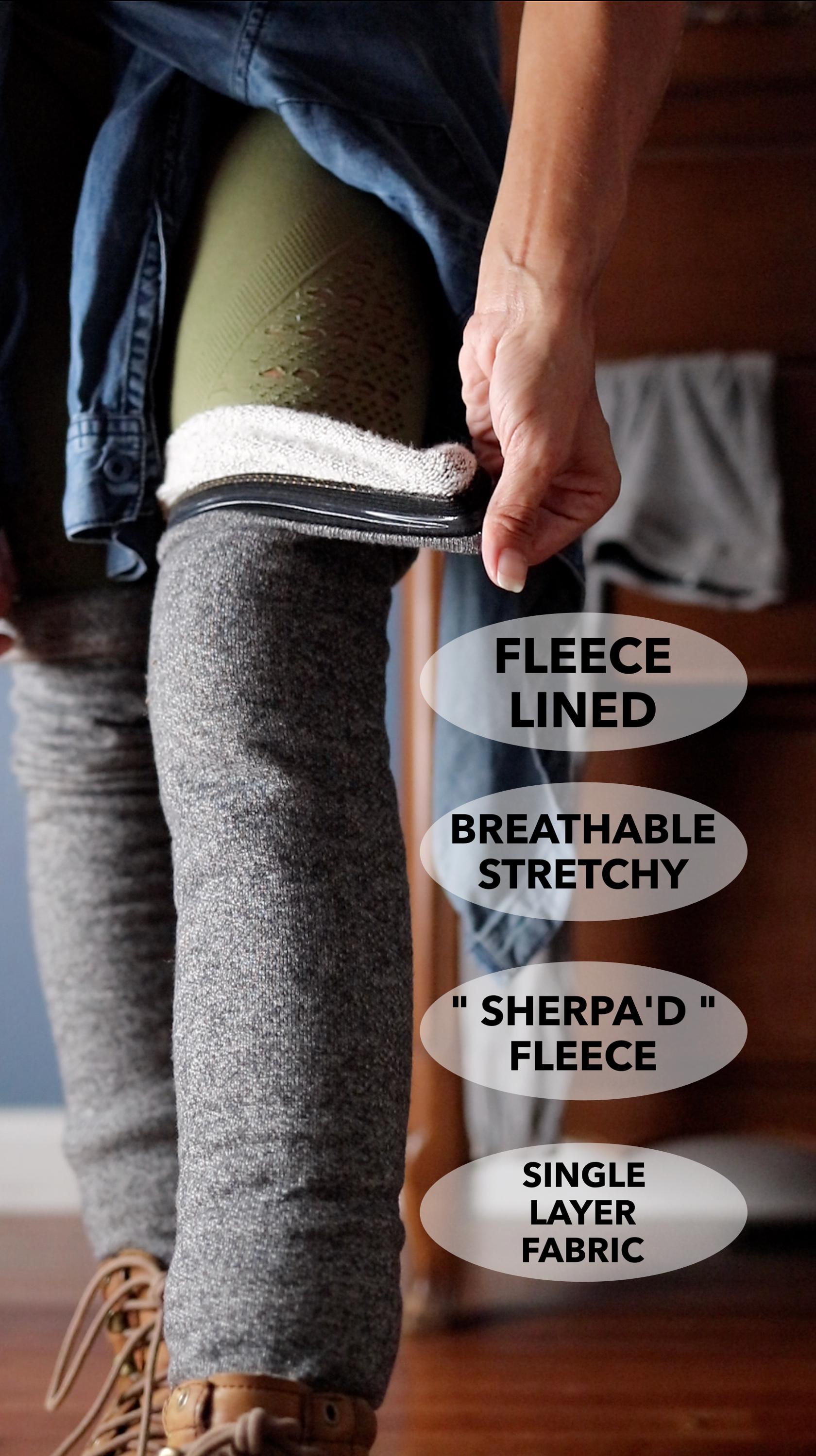 Fleece Leg Warmers | Long Warm Natural Fitting Stretchy, Warm Leg ...