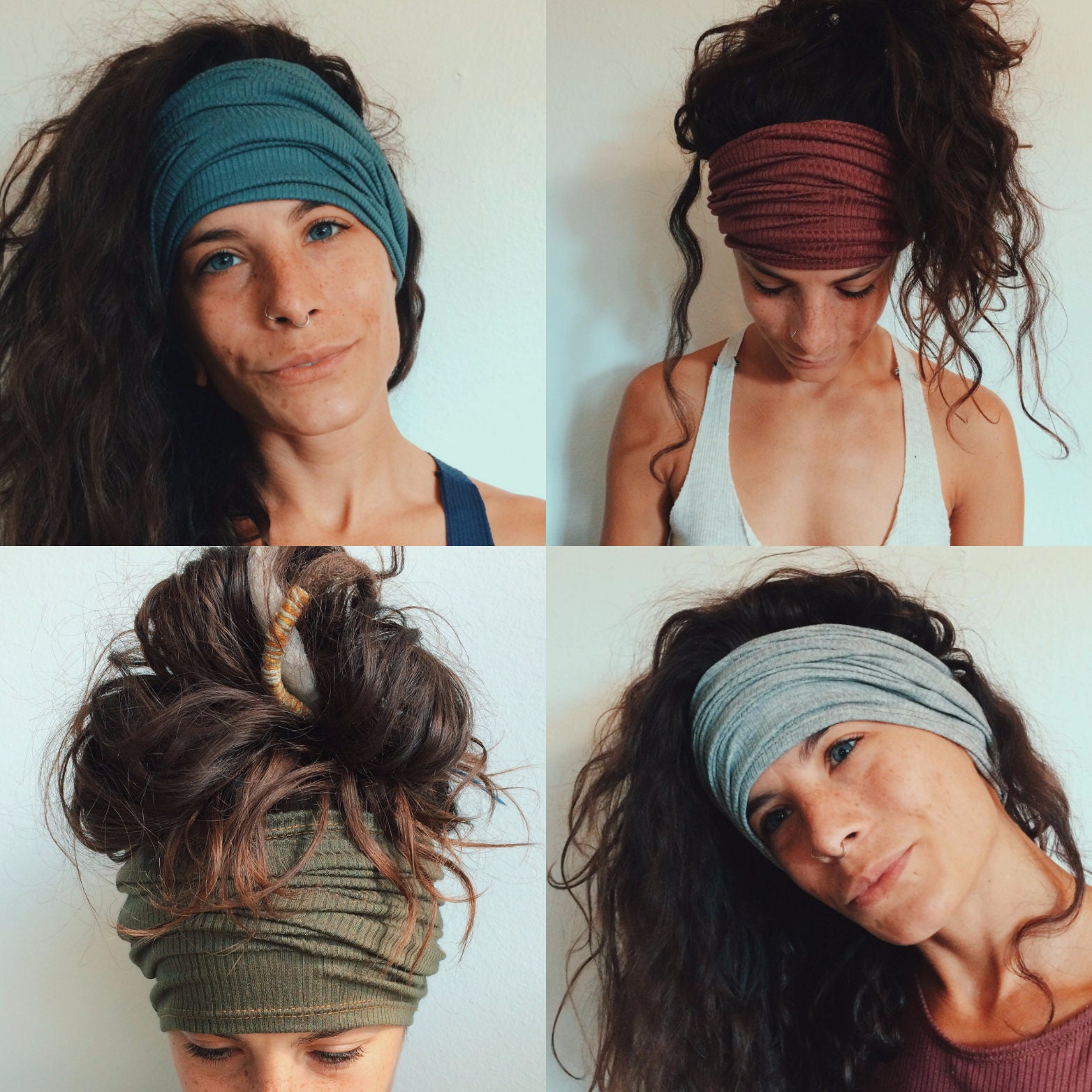 Boho Headband Hair Tube Wide Headband Dread Sock Womens - Etsy Israel