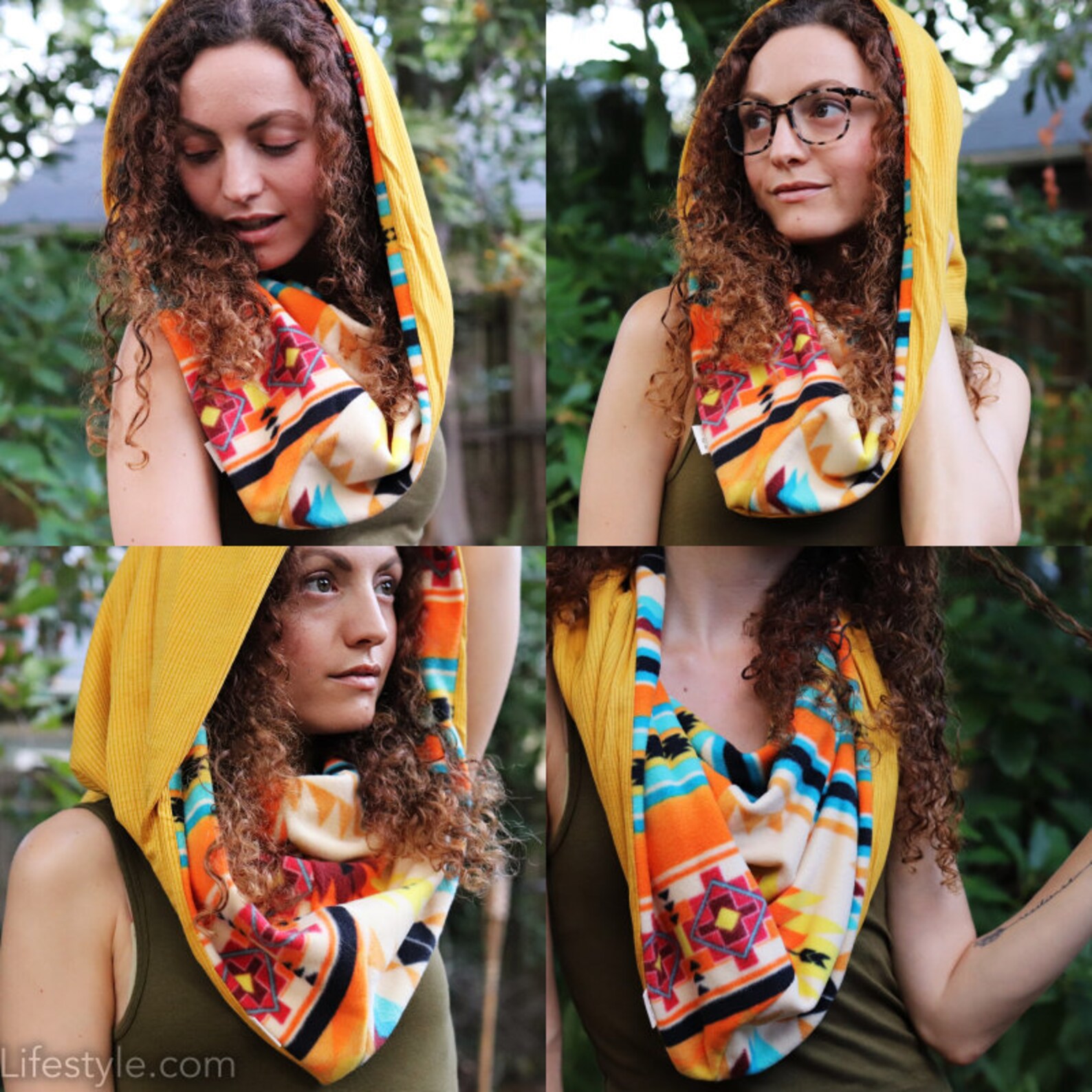 4-in-1 Cowl Shrug Hood Neck Warm Infinity Scarf Mask - Etsy