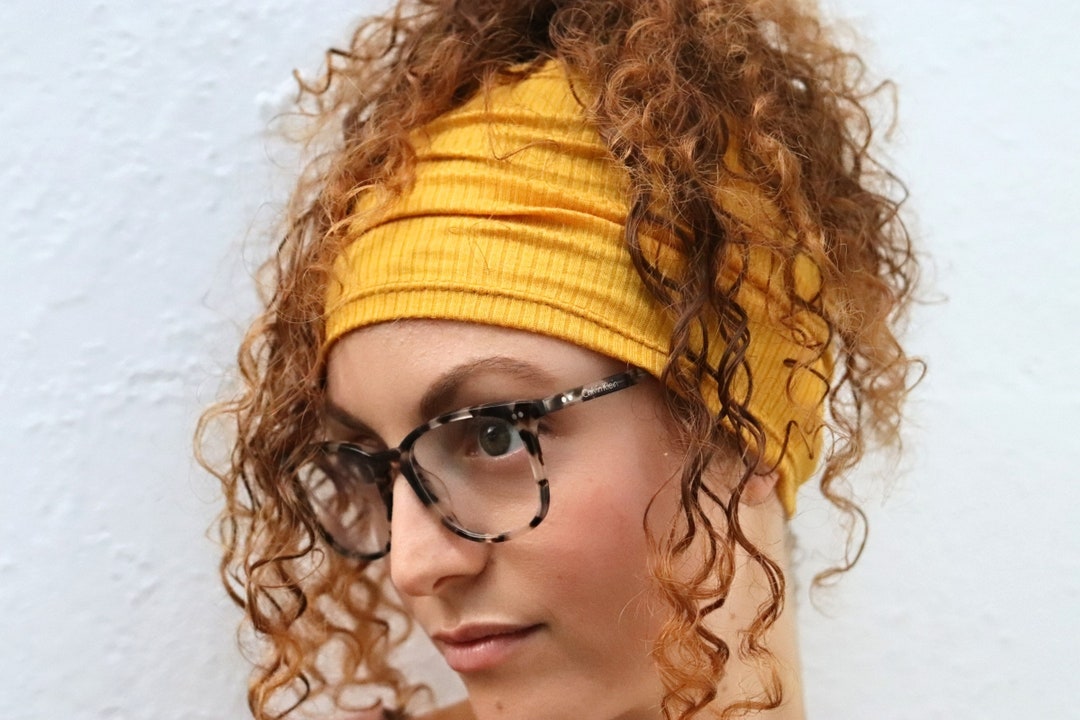 Yellow Headband, Dread Band, Hair Tube, Dread Sock, Loc Wrap, Wide Head ...