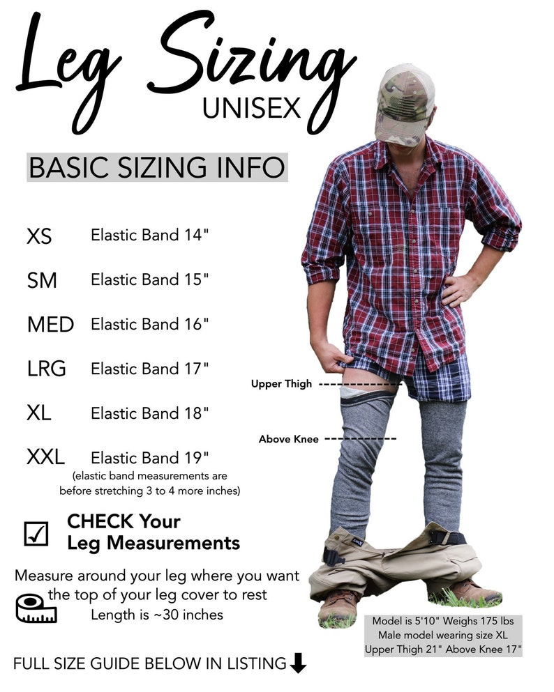 Mens Leg Warmer Warm Base Layer Leg Cover Warm Underwear - Etsy