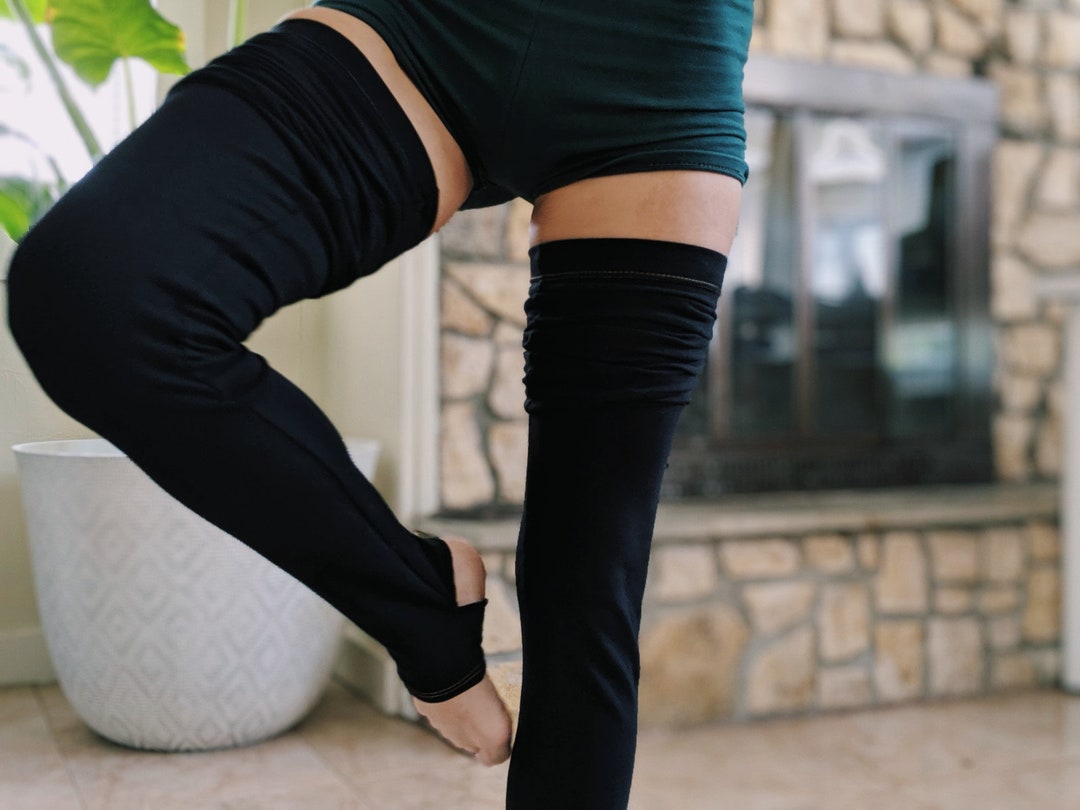 Grip Leg Warmer, Black Leg Warmer, Non Slip Leg Warmer, Foot Strap Leg ...