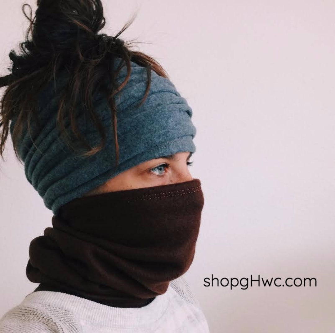 Fleece Face Mask / Headband / Neck Gaiter / Fleece Headband, Cycling ...
