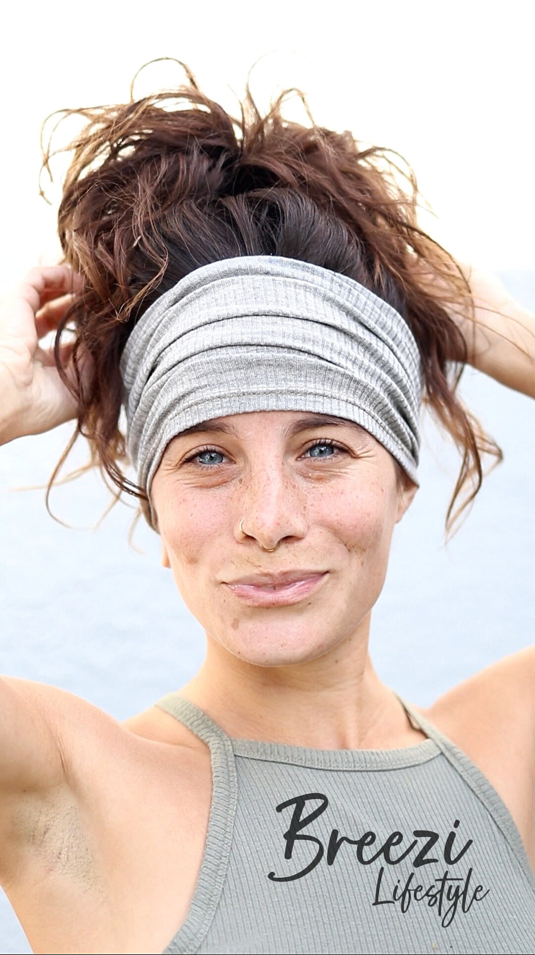 Gray Headband, Dread Band, Hair Tube, Dread Sock, Wide Headband, Long ...