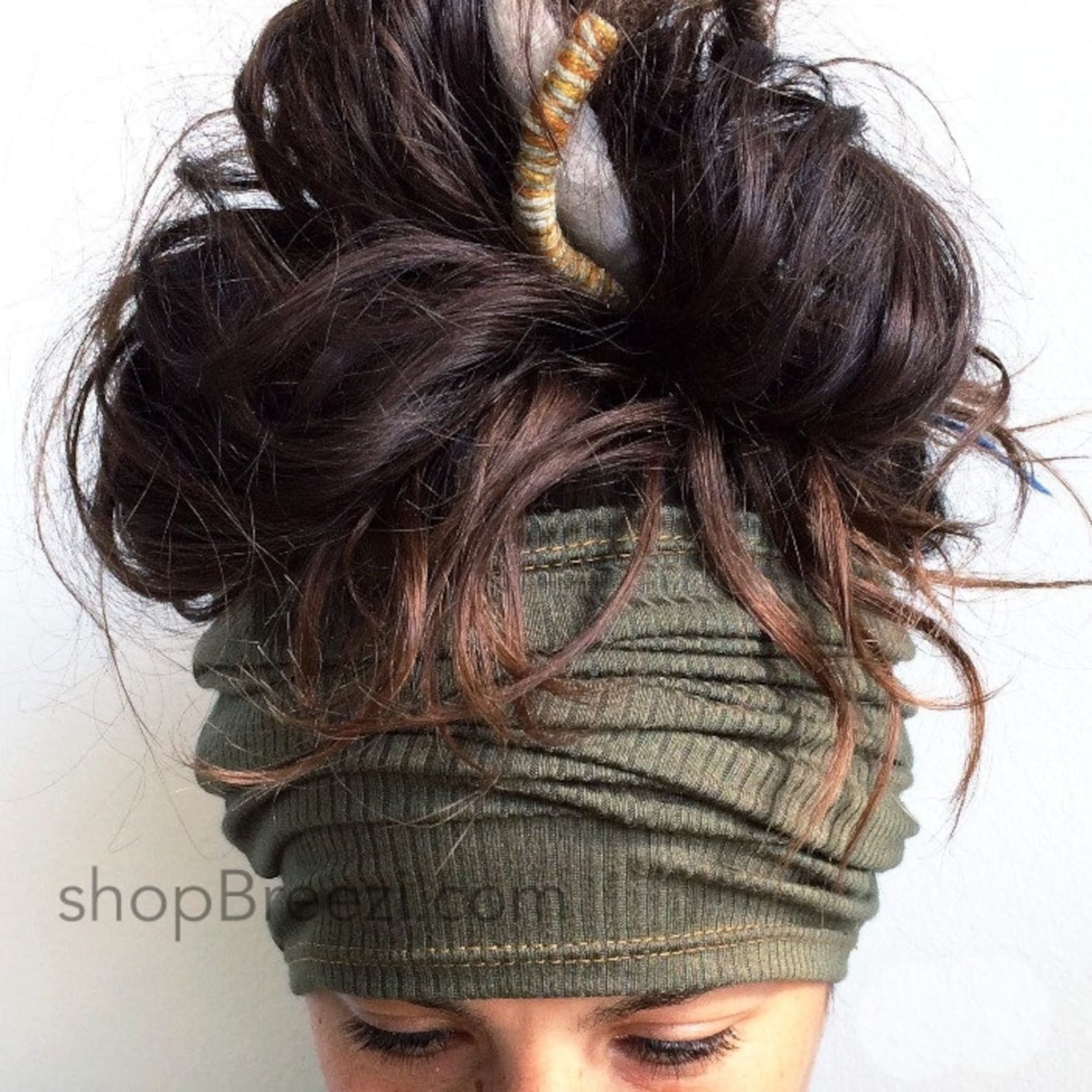 Olive Headband, Dreadband, Hair Tube, Dread Sock, Loc Wrap, Wide Head ...