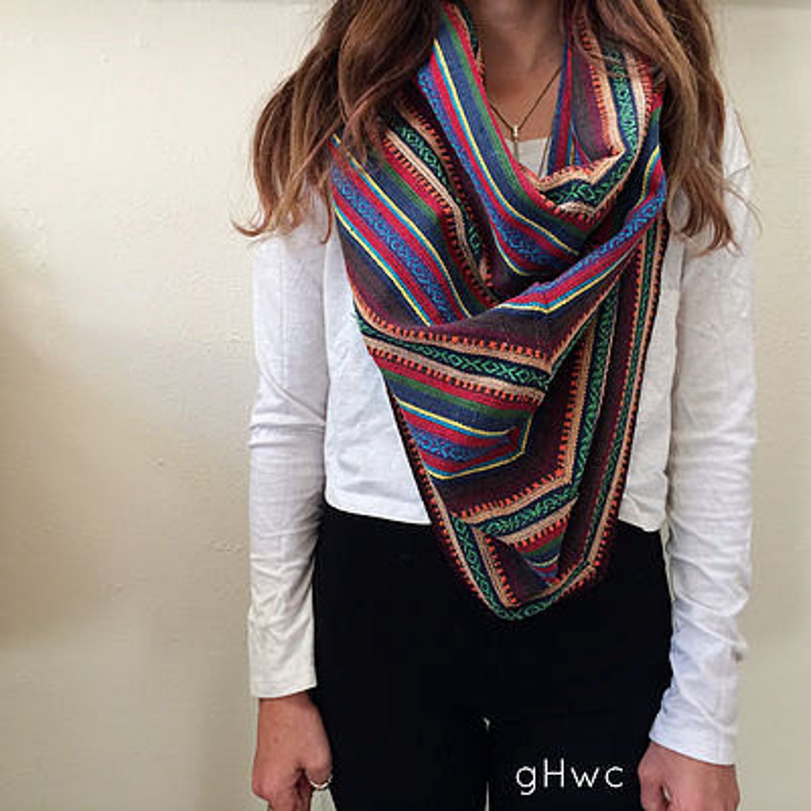 Tribal Scarf Cowl Shrug Scarf Poncho Convertible Eco | Etsy