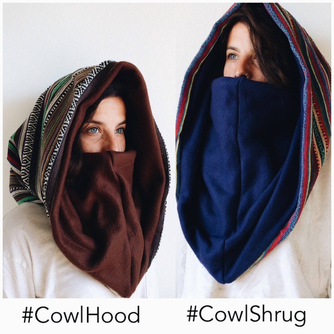 Original Cowl Shrug, Face Mask, Scarf Mask, Cowl Hood, Shrug Scarf ...