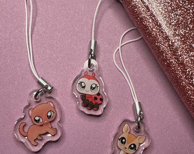 Shrimp Candy Bag Shaker Keychain Puffy Squishy PVC Charm Cute Ocean ...