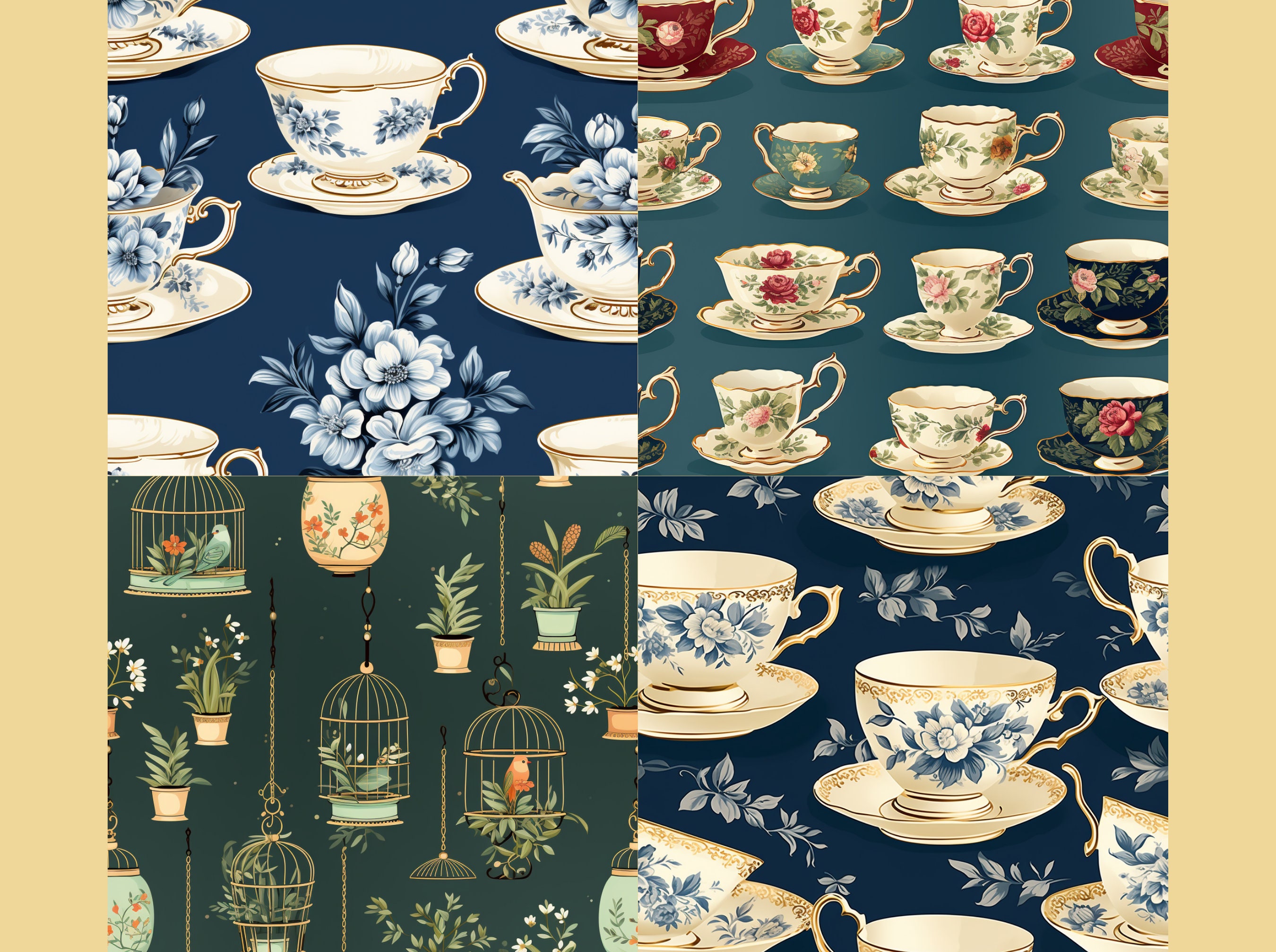 ANTIQUE STORE Vintage Antique Digital Papers Seamless Digital Pattern ...
