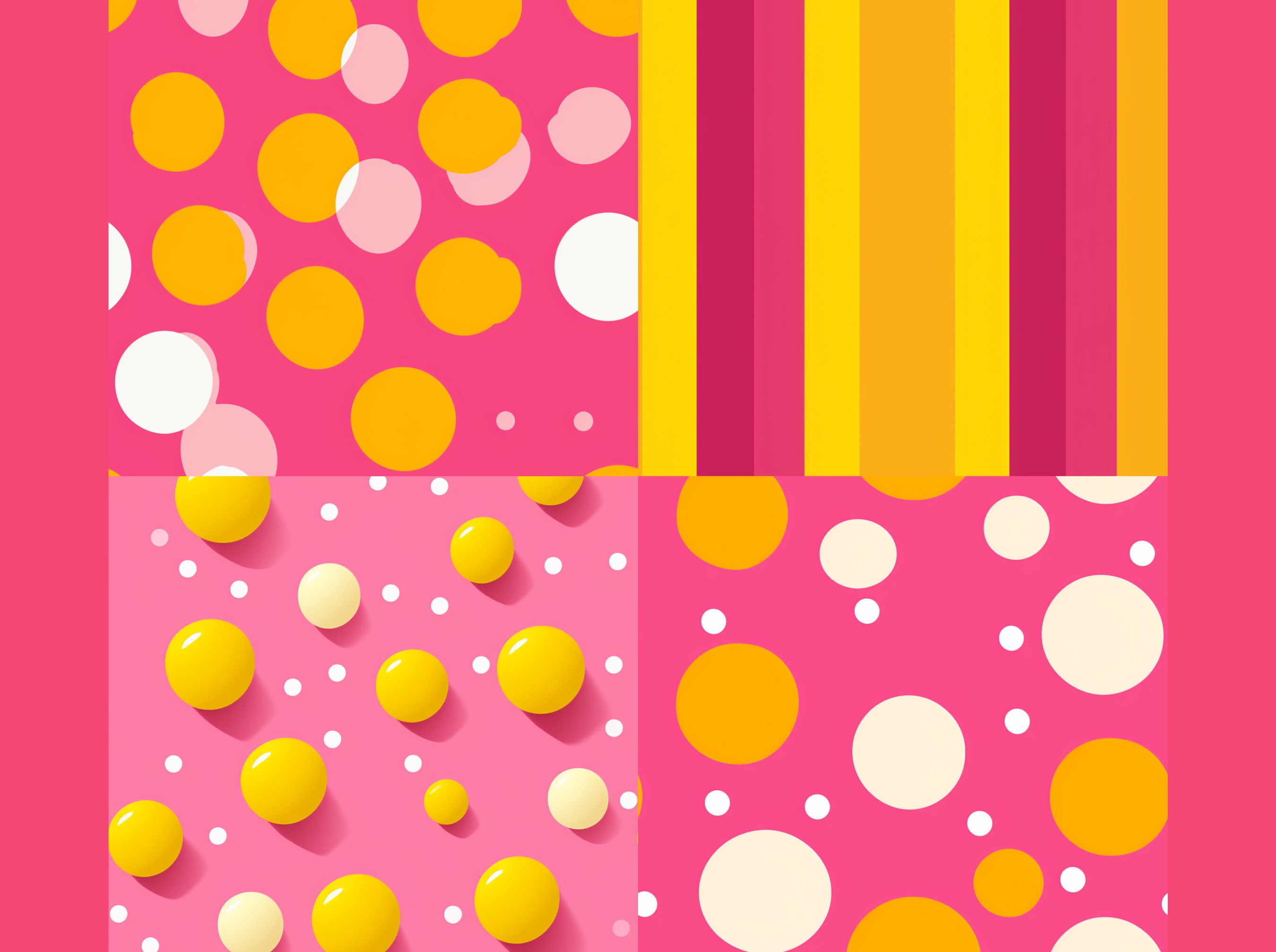 PINK LEMONADE Yellow & Pink Patterns Digital Papers Seamless Digital ...