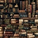 VINTAGE LIBRARY Antique Books Digital Papers Seamless Digital Pattern ...
