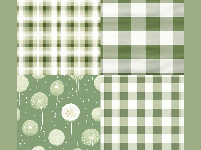 SAGE GREEN PATTERNS Boho Collection Digital Papers Seamless Digital ...