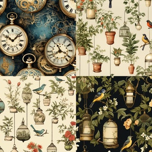 ANTIQUE STORE Vintage Antique Digital Papers Seamless Digital Pattern ...