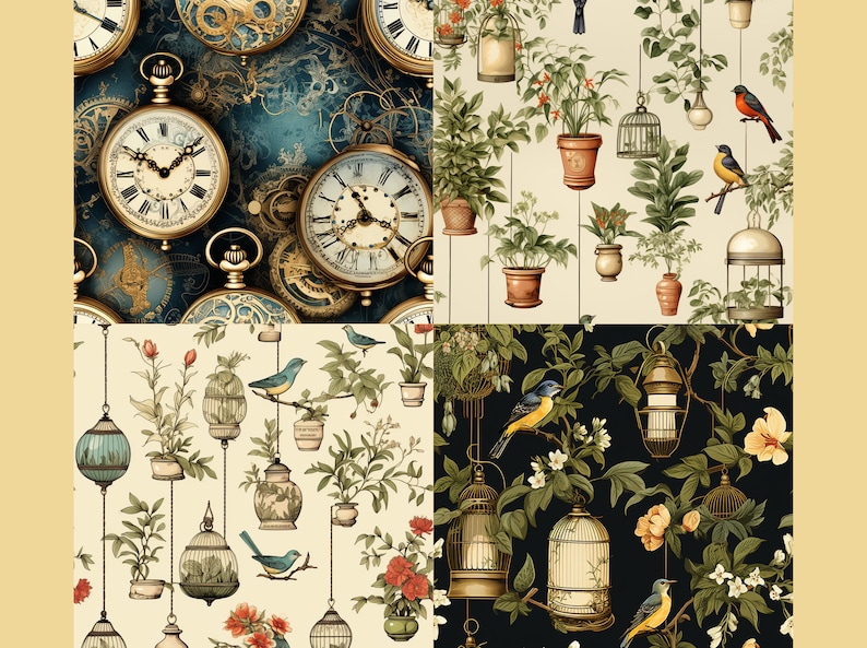 ANTIQUE STORE Vintage Antique Digital Papers Seamless Digital Pattern ...