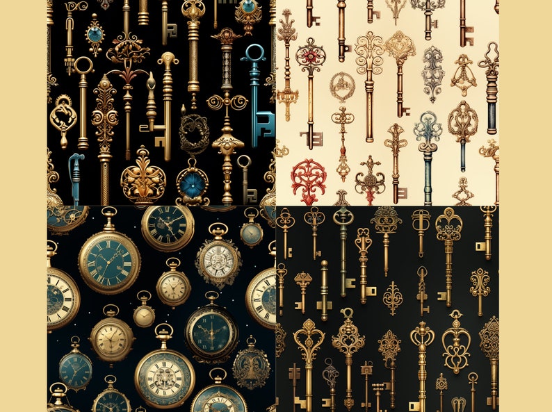 ANTIQUE STORE Vintage Antique Digital Papers Seamless Digital Pattern ...