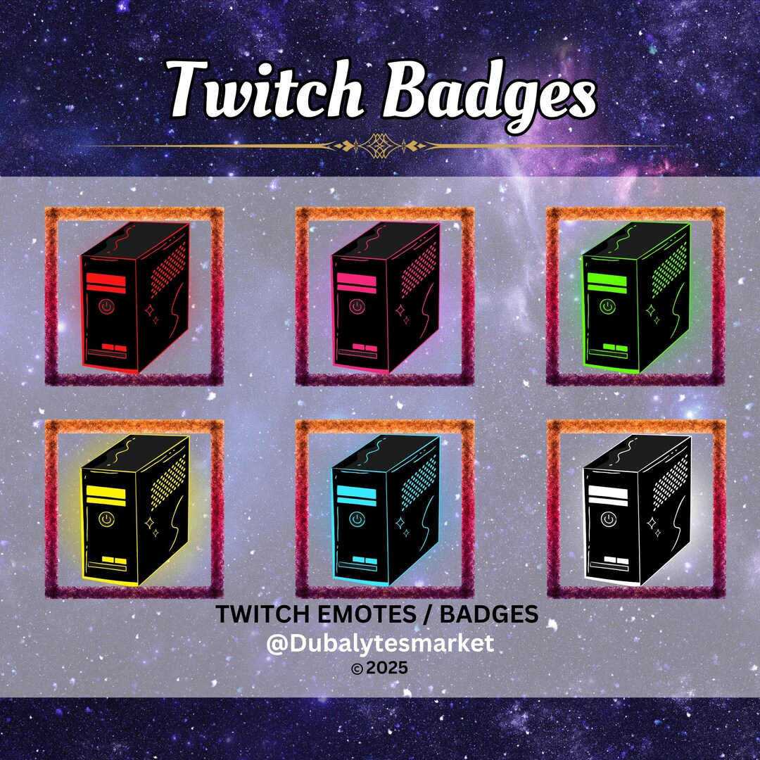 Sleek PC Tower Badges for Bits or Subs for Twitch - Pack of 6 - Etsy