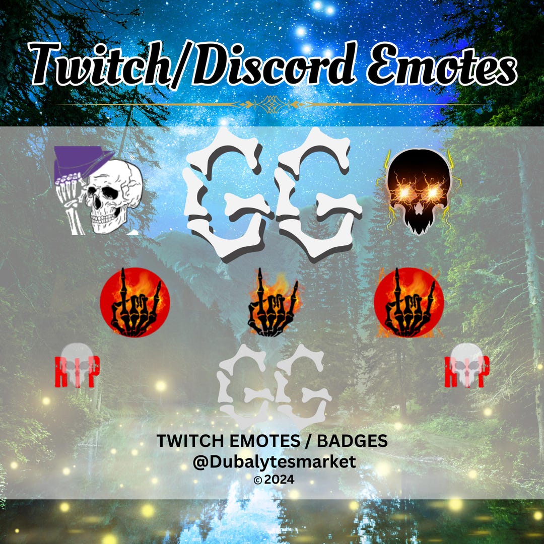 Skeletal Dump Pack of 5 Emotes With Variations for Twitch, Discord, ETC ...