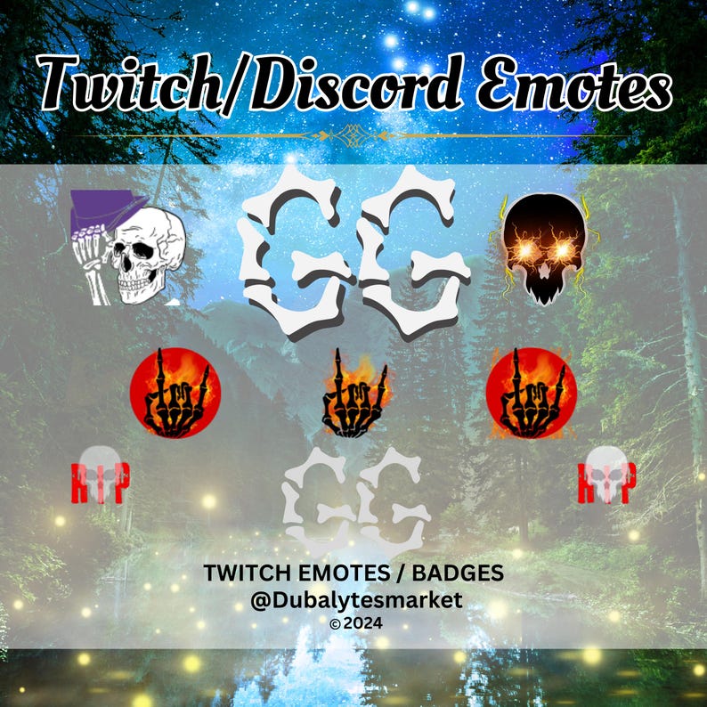 Skeletal Dump Pack of 5 Emotes With Variations for Twitch, Discord, ETC ...