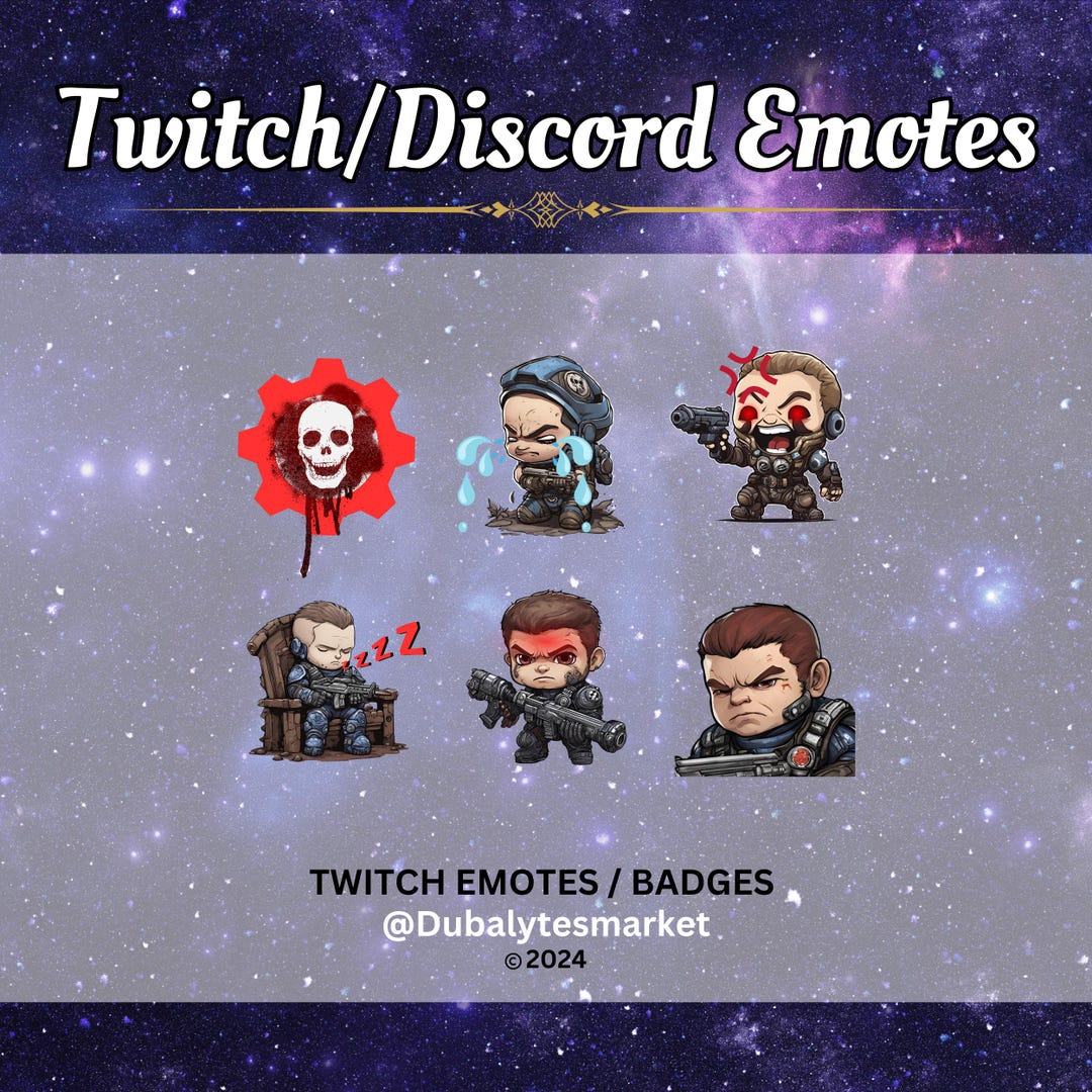 Gears of War Inspired Chibi COG Emotes for Twitch, Kick, Discord - Etsy
