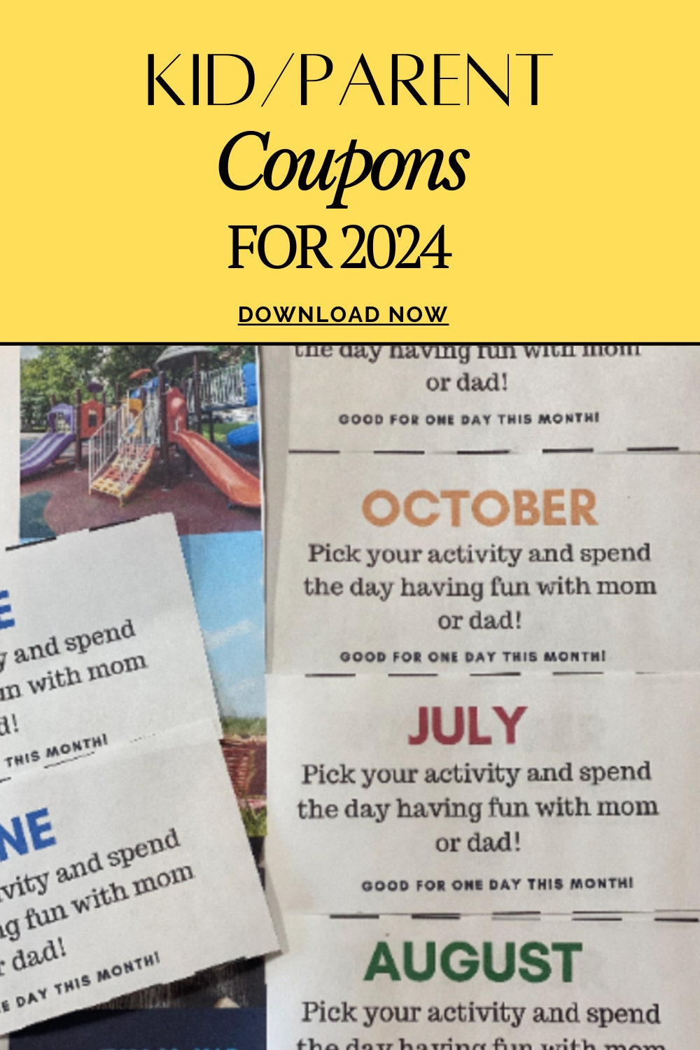Child's Fun Day Coupon Set - Etsy