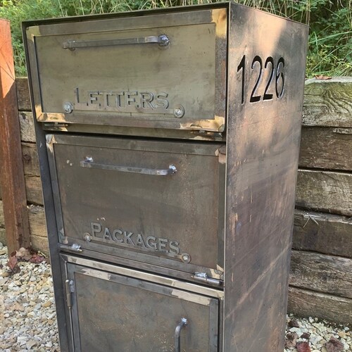 Custom Steel Mailbox Metal Address Mail Box With | Etsy