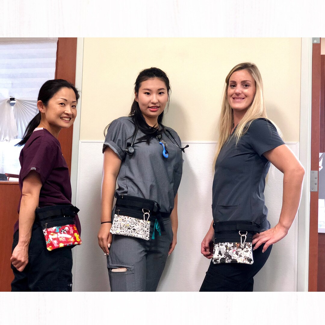 Nurse Vet Tech Tool Belt With a Tape Holder and a Zipper Clear Pocket ...