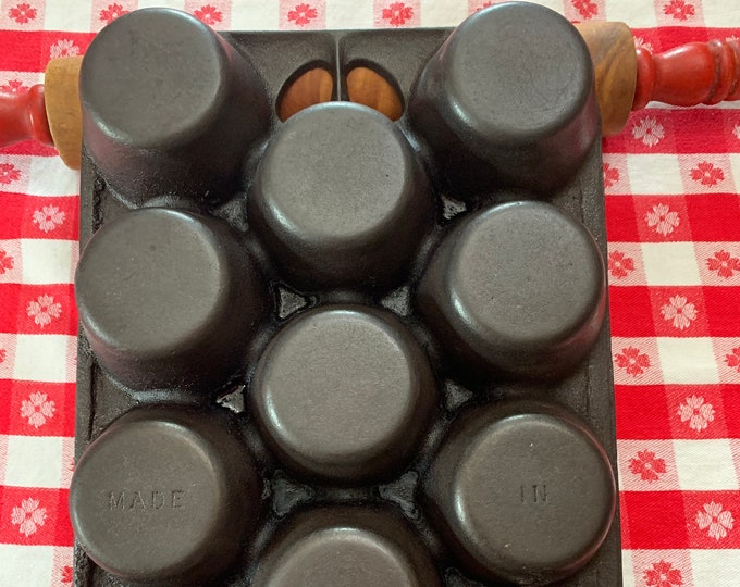 Cast Iron Popover Baking Pan, 11 Cup Unmarked Wagner or BSR, Made in ...