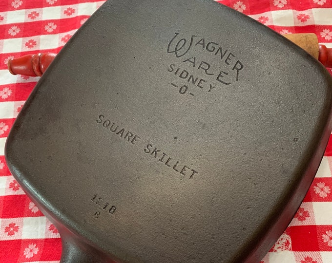 Wagner Ware Sidney O Cast Iron SQUARE Skillet 1218 B With Wagner Logo ...