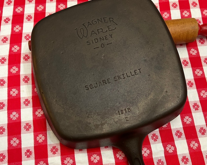 Vintage Square Skillet Wagner Ware Cast Iron, Sidney Ohio 1218 E ...