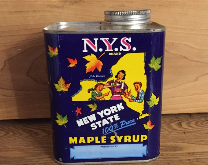 Vintage NYS Maple Syrup Can, 1950's Graphics New York State 1 Quart ...