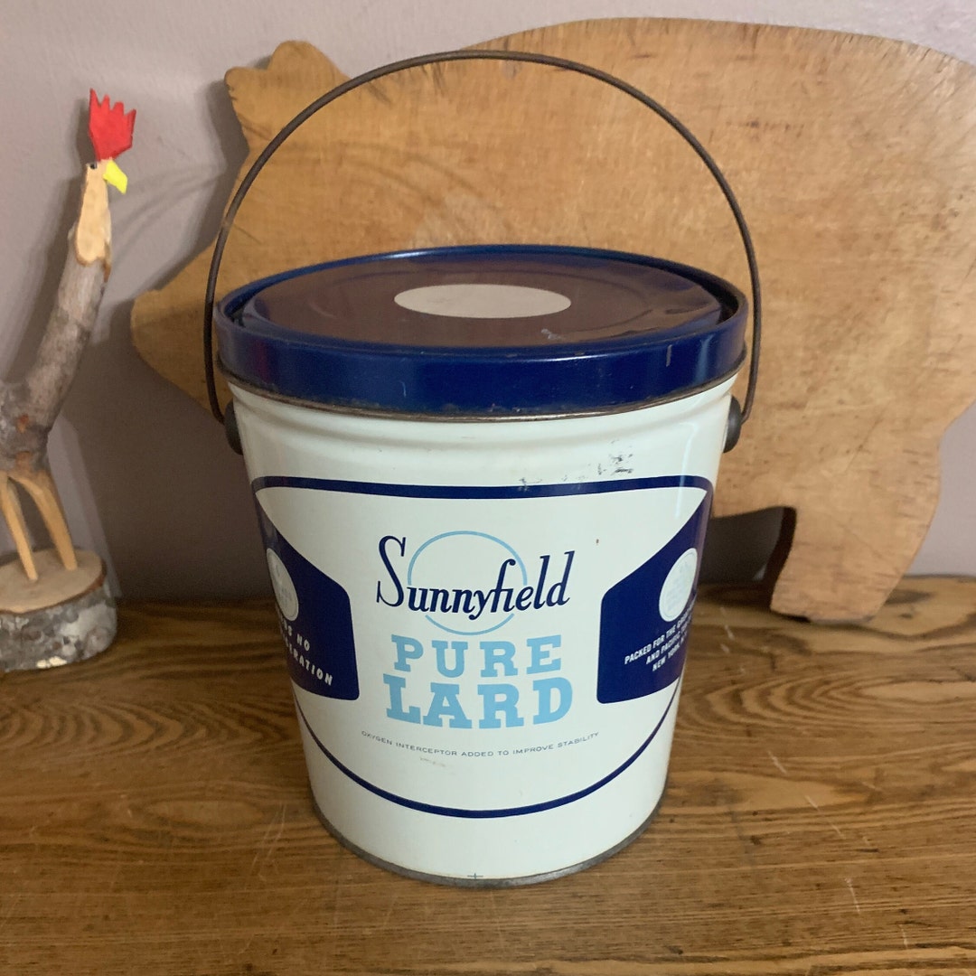 A & P Grocery Lard Bucket Pail, Sunnyfield 1960s Food Advertising Tin ...
