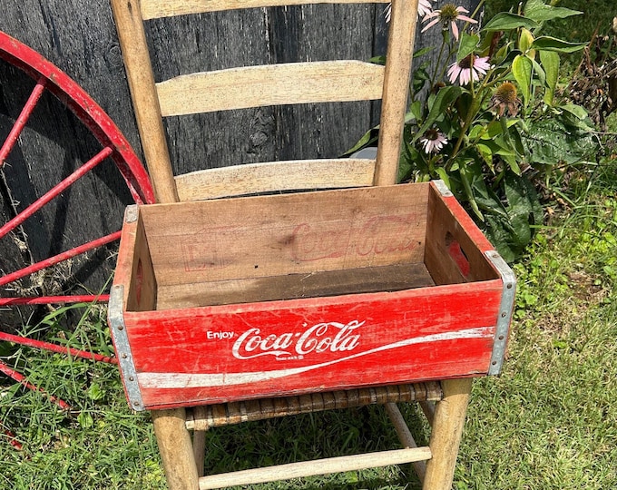 Coca Cola Crate, Vintage Wooden Soda Pop Coke Case, Red White Rustic ...