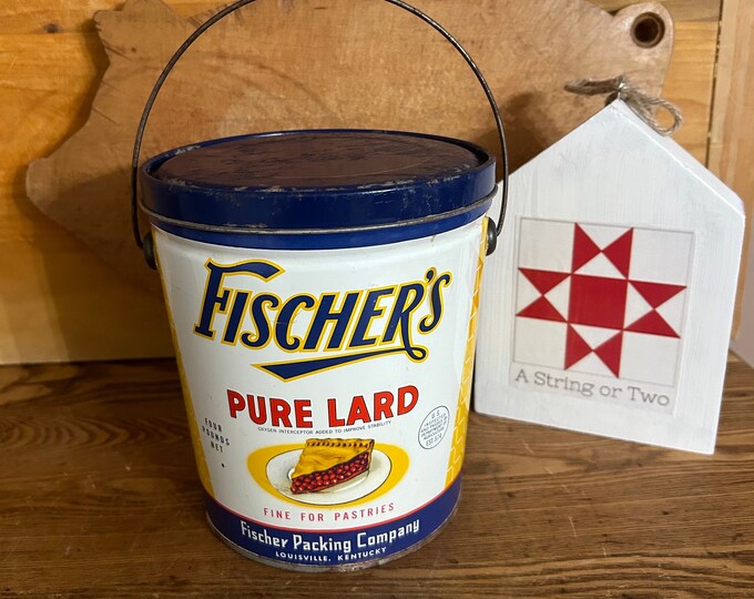 Vintage Fischer's Lard Pail W Lid, Fischer Packing Company Louisville ...