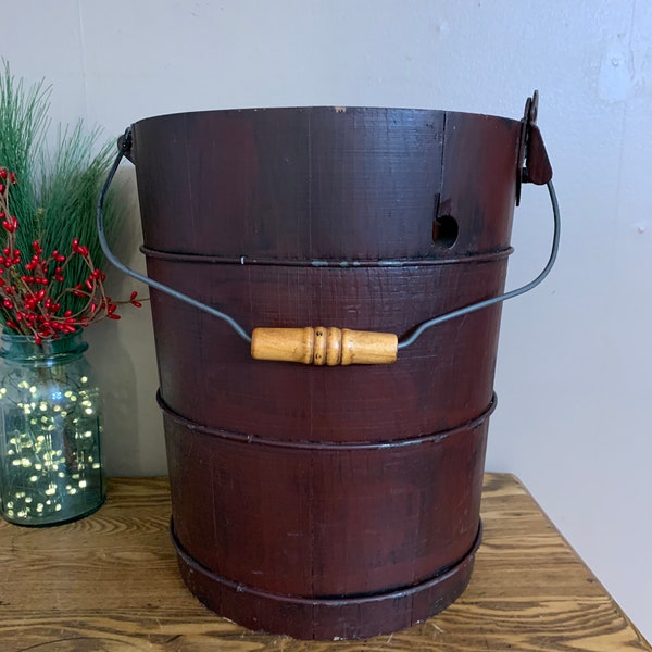 Rustic Wood Bucket - Etsy