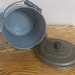 Vintage Gray Graniteware Berry Bucket Pail With Lid Wire Bail - Etsy