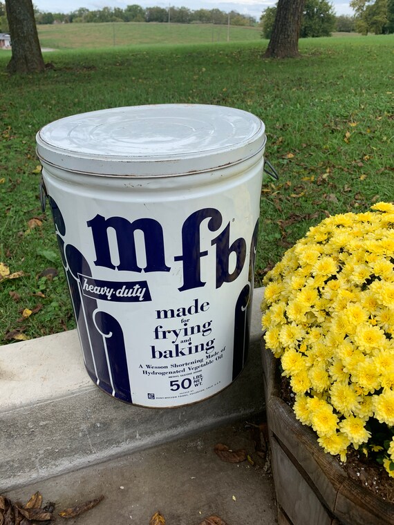 Large MFB Wesson Can Tin 50 Lb Size Fullerton CA Advertising - Etsy