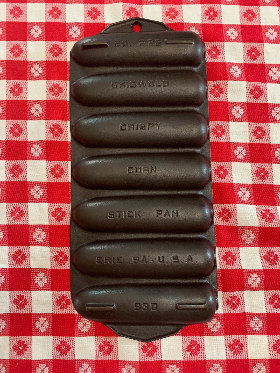 Griswold Cast Iron Crispy Corn Stick Pan, Vintage No 273 Erie PA USA 930, Seven Cornsticks ...