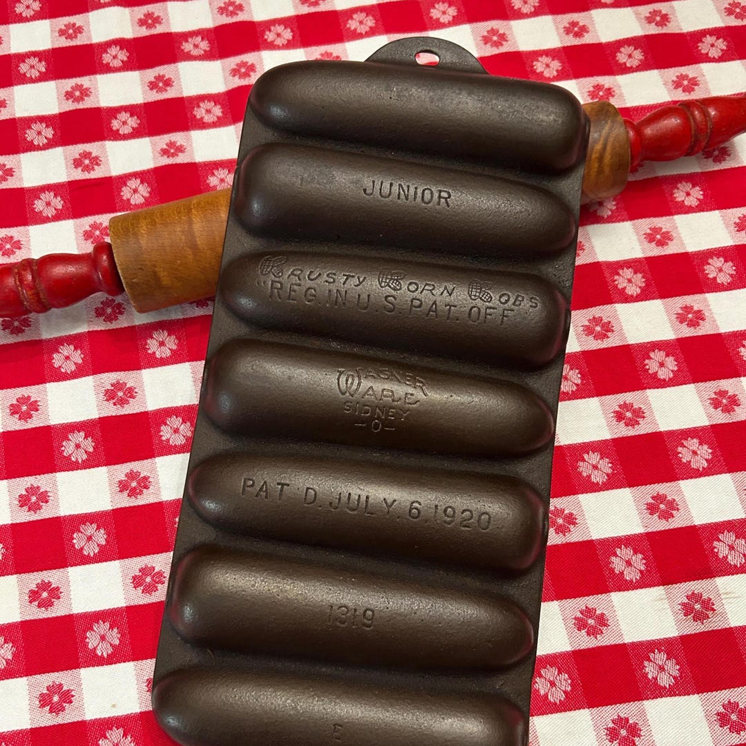 Antique Wagner Ware Cast Iron Corn Stick Pan: Krusty Korn Kobs, 1920s ...