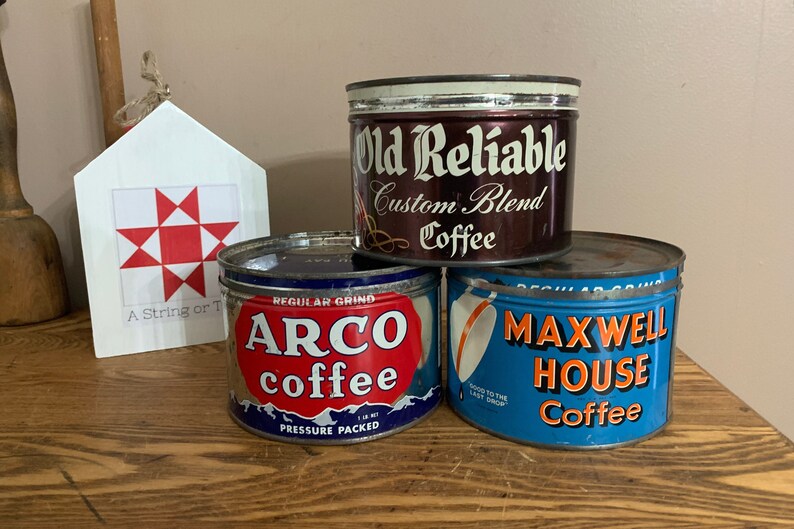 Vintage ARCO Coffee Tin 1 Lb Metal Can W Lid Andresen Ryan - Etsy