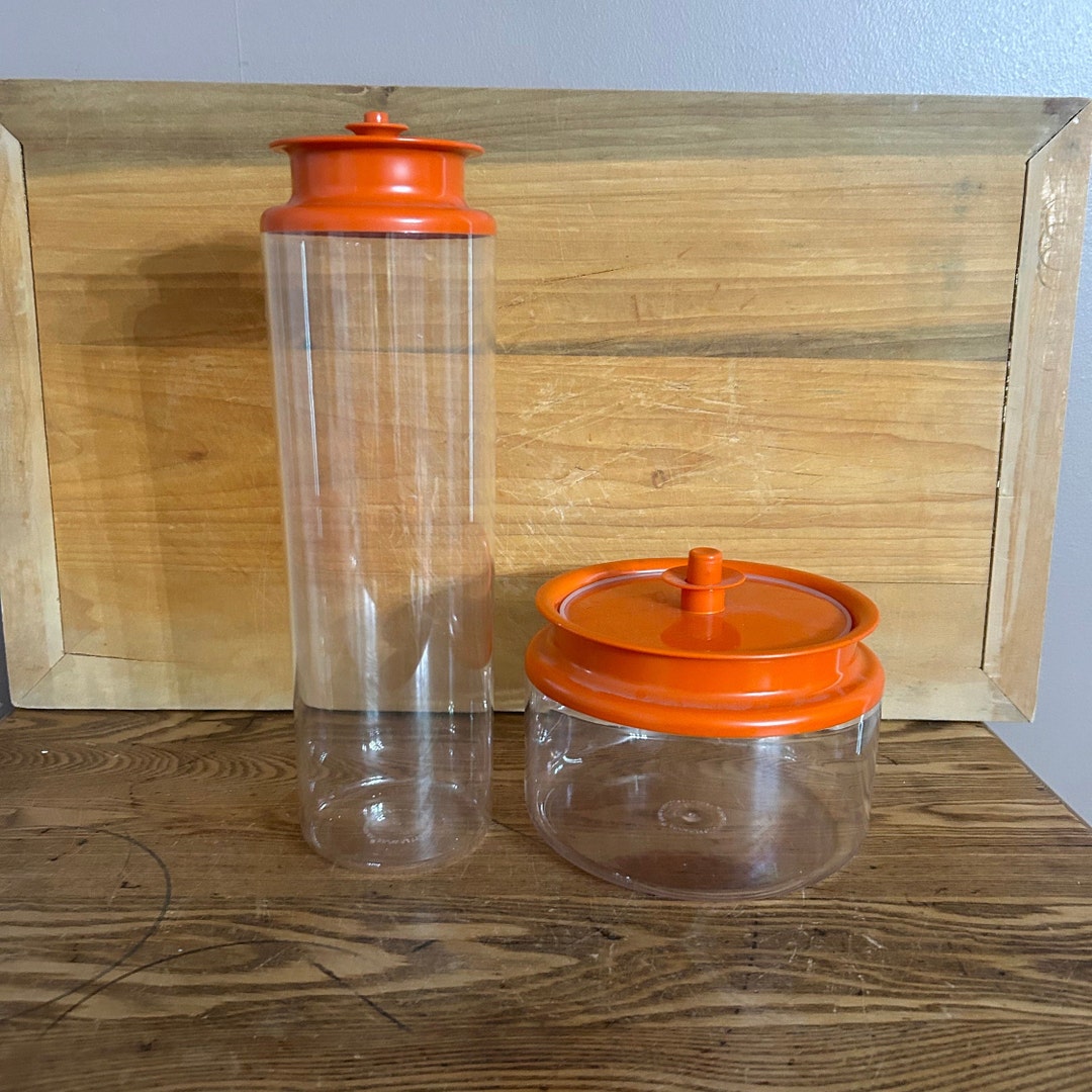 2 Pc Set Tupperware COUNTERPARTS Canisters, Vintage 1980 Clear Acrylic ...